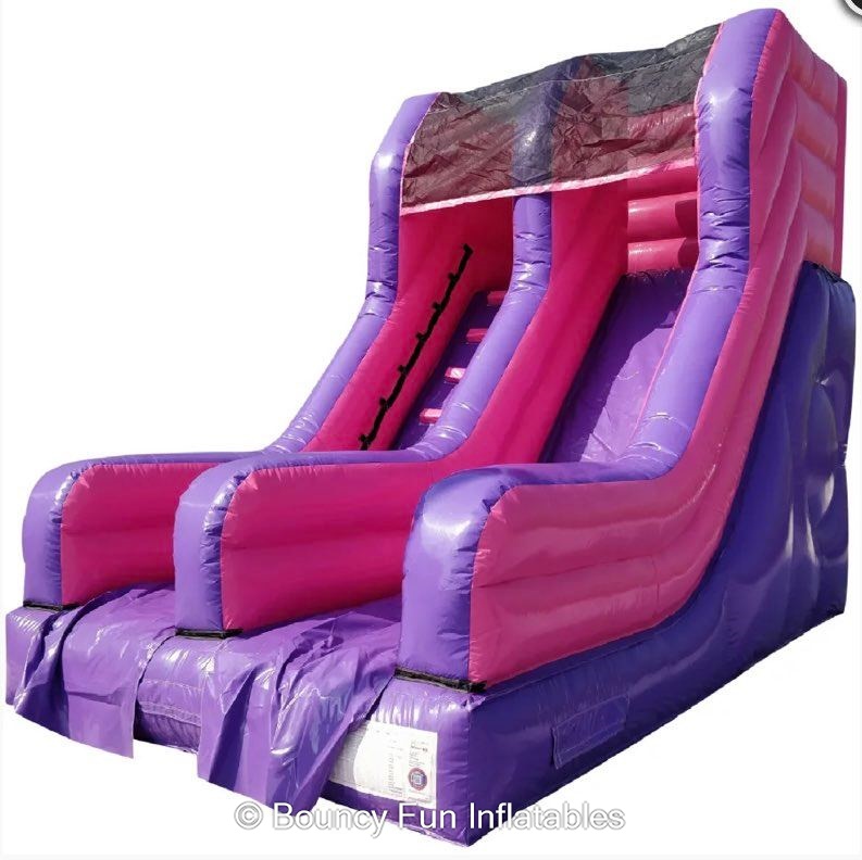 pink obstacle course and slide package - Bouncy Castle Hire in ...